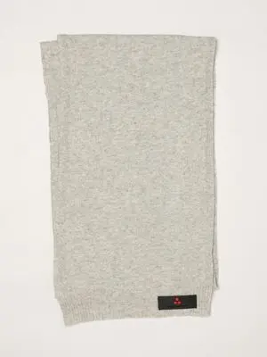 Peuterey Solid Wool And Cashmere Blend Scarf Grey