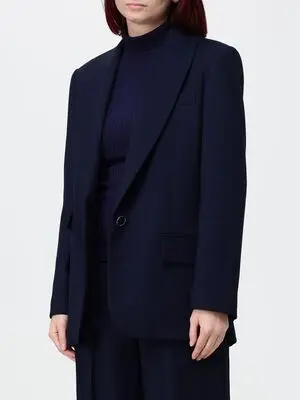 SIMONA CORSELLINI Single-breasted Cotton-blend Blazer With Peak Lapels - Blue