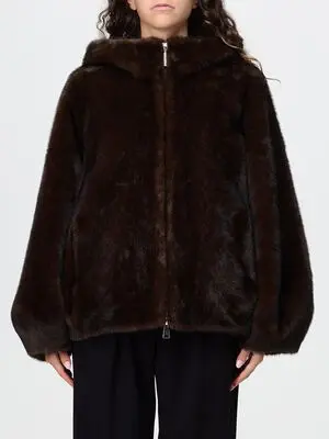 SIMONA CORSELLINI Short Hooded Faux-fur Jacket