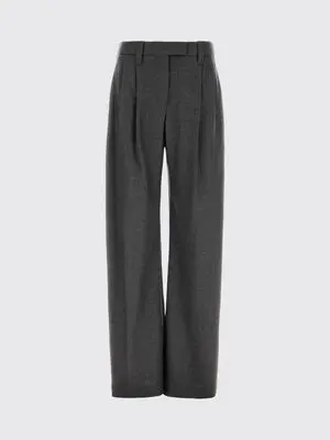 Brunello Cucinelli High-waisted Pleated Wool Wide-leg Trousers With Monili Detailing