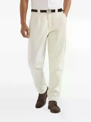 Brunello Cucinelli Peached Cotton-gabardine Cargo Trousers - Neutrals