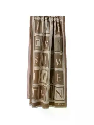 TWINSET Logo-print Fringed Scarf - Brown