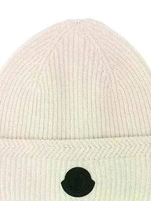 Moncler Logo-patch Ribbed Beanie Hat