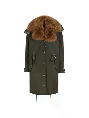 Moncler Halicte Faux-fur-trim Hooded Parka Coat - Green