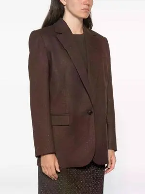 Maje Rhinestone-embellished Striped Blazer