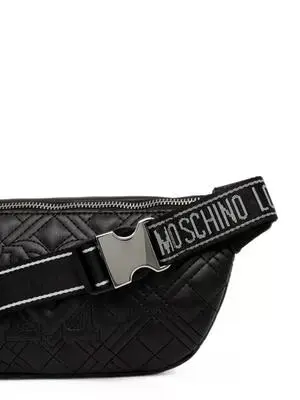 Moschino Quilted Logo Plaque Belt Bag