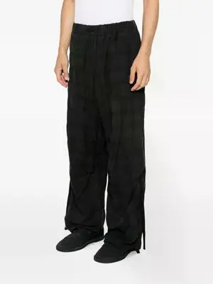 Isabel Benenato Check-pattern Loose-fit Trousers