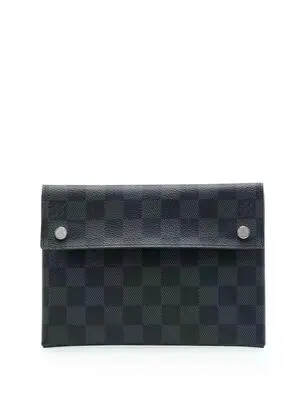 LOUIS VUITTON Damier Graphite Alpha Pochette Mm Clutch Bag - Black