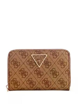 Guess Laurel Mini Logo-print Wallet - Brown