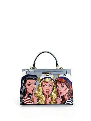 MAISON RUBAIYAT Lucy Hand-painted Leather Bag Sailors - Blue