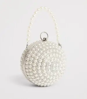 DAVID CHARLES Faux Pearl Embellished Cross-body Bag