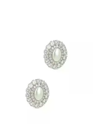 SELF-PORTRAIT Crystal-embellished Oval Earrings
