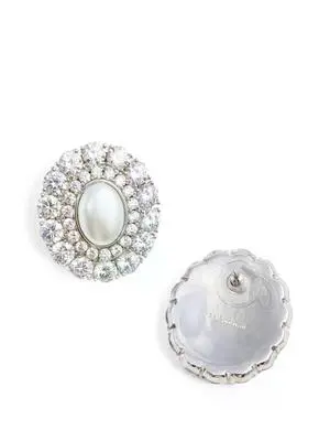 SELF-PORTRAIT Crystal-embellished Oval Earrings