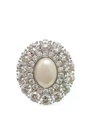 SELF-PORTRAIT Crystal-embellished Oval Earrings