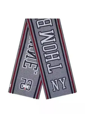 Thom Browne Merino Wool Varsity Scarf - Grey