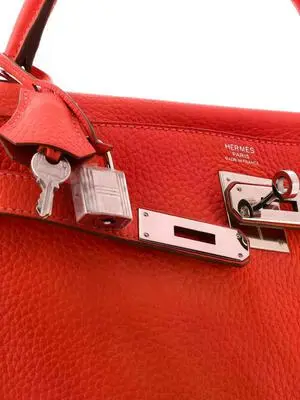Hermès Kelly Handbag Clemence With Palladium Hardware 32 Satchel - Pink
