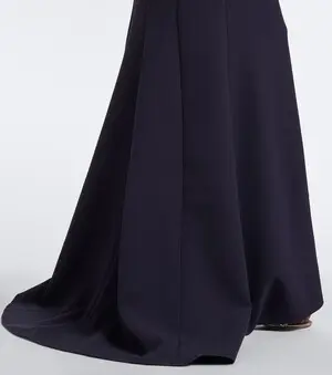 Safiyaa Lark Embellished Halterneck Crepe Gown