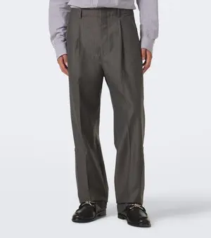 Bottega Veneta Pinstripe Wool And Mohair Wide-leg Pants
