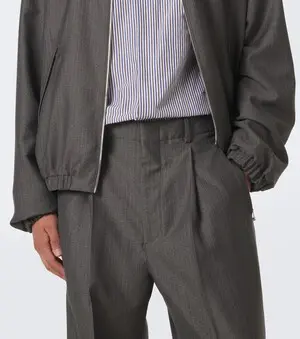 Bottega Veneta Pinstripe Wool And Mohair Wide-leg Pants