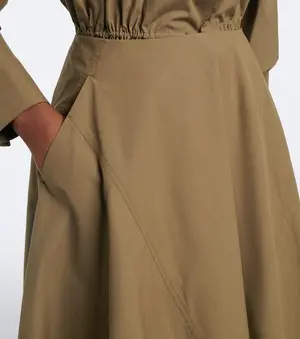 Tory Burch Cotton-blend Poplin Midi Skirt