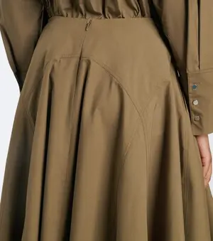 Tory Burch Cotton-blend Poplin Midi Skirt