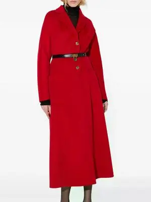 Elisabetta Franchi Coat In Double Cloth With Belt