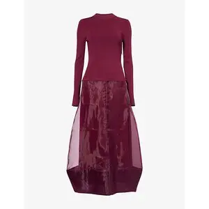 Simkhai Maril Contrast-panel Organza Midi Dress