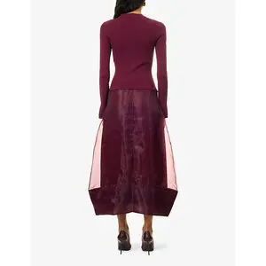 Simkhai Maril Contrast-panel Organza Midi Dress