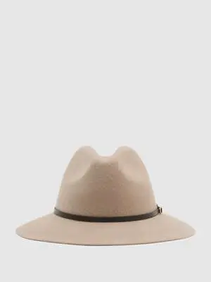 REISS Wool-felt Leather-band Fedora Hat