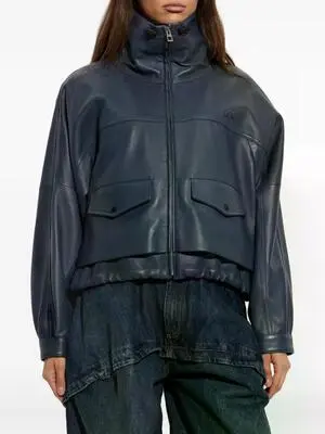Loewe Stand-up-collar Leather Jacket