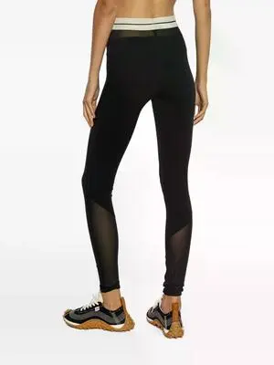 Palm Angels Logo-waistband Mesh-panel Leggings