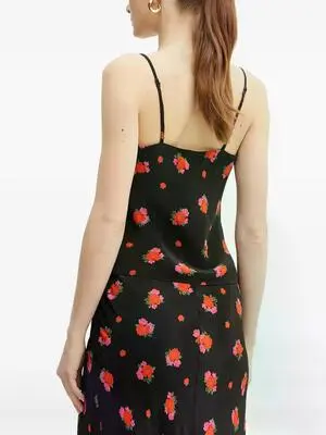 Bardot Floral-detail Sleeveless Top