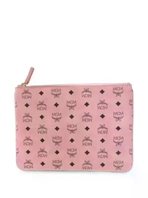 Mcm Medium Visetos Monogram-print Zipped Messenger Bag