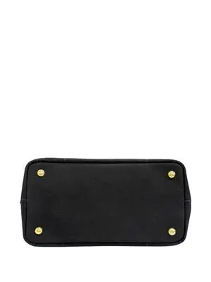 Prada 2013-2026 Small Canvas Canapa Logo Tote Satchel - Black