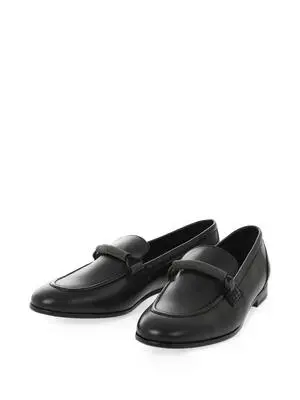 Brunello Cucinelli Rhinestone-embellished Leather Loafers