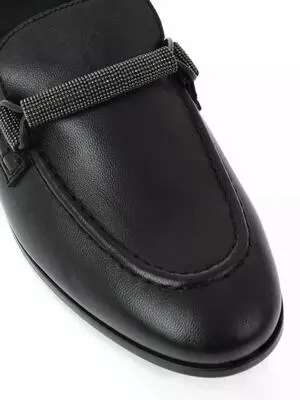 Brunello Cucinelli Rhinestone-embellished Leather Loafers