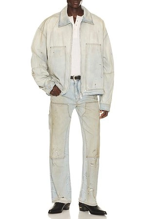Amiri Script Knit Henley - Alabaster