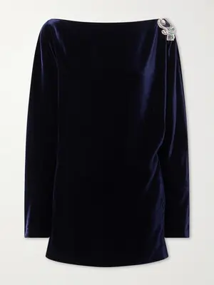 Versace Embellished Velvet Mini Dress