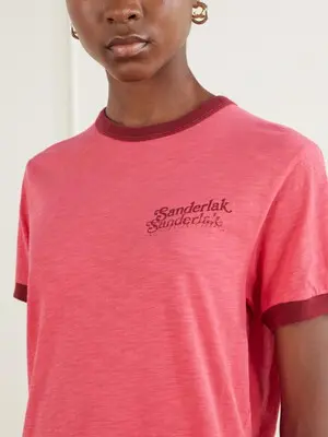 SANDERLAK Cotton-jersey Ringer T-shirt