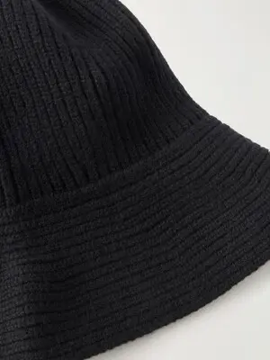 Nour Hammour Bruno Ribbed Merino Wool And Cashmere-blend Bucket Hat - Black