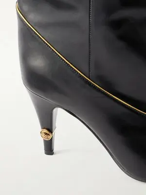 Versace 90 Calf Leather Knee Boots
