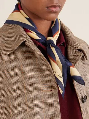 NILI LOTAN Vintage Printed Silk Scarf
