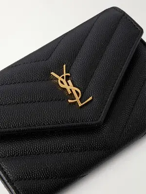 Saint Laurent Cassandre Metalassé Leather Wallet