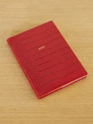 Smythson Mara 2027 Croc-embossed Leather Diary
