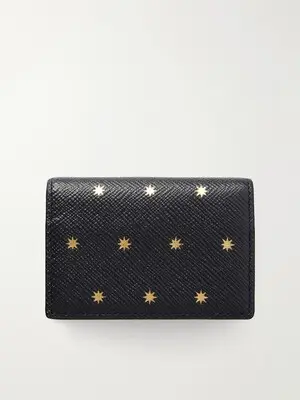 Smythson Panama Printed Leather Wallet - Blue