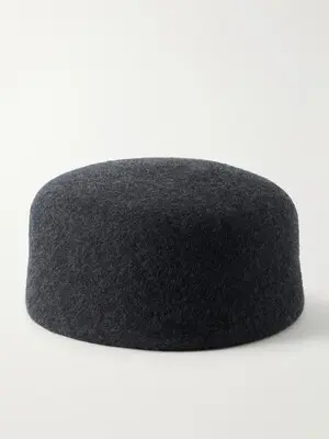 GIGI BURRIS MILLINERY Lauren Wool-felt Flat Cap - Gray