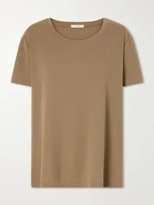 THE ROW Dera Cotton And Cashmere-blend Jersey T-shirt - Brown