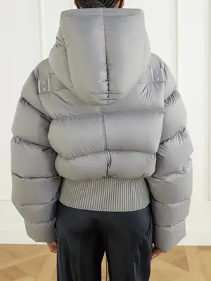 Rick Owens Cinched Hooded Cropped Shell Jacket