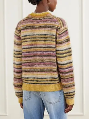 MARANT ETOILE Morine Striped Mohair And Wool-blend Sweater