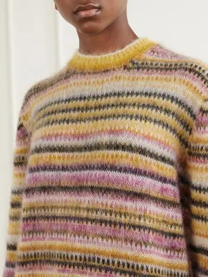 MARANT ETOILE Morine Striped Mohair And Wool-blend Sweater